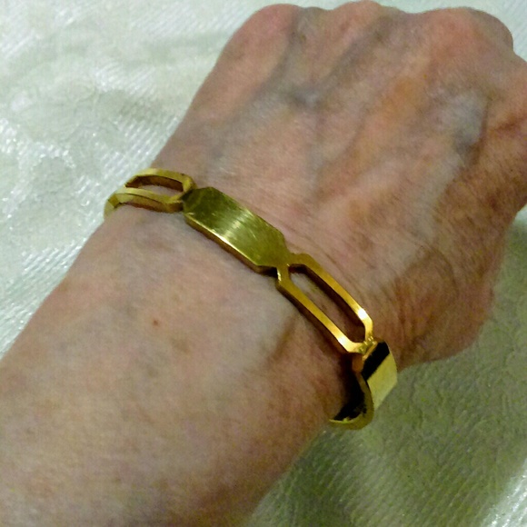 Anson | Jewelry | Anson Gold Tone Identification Id Cuff Bracelet ...